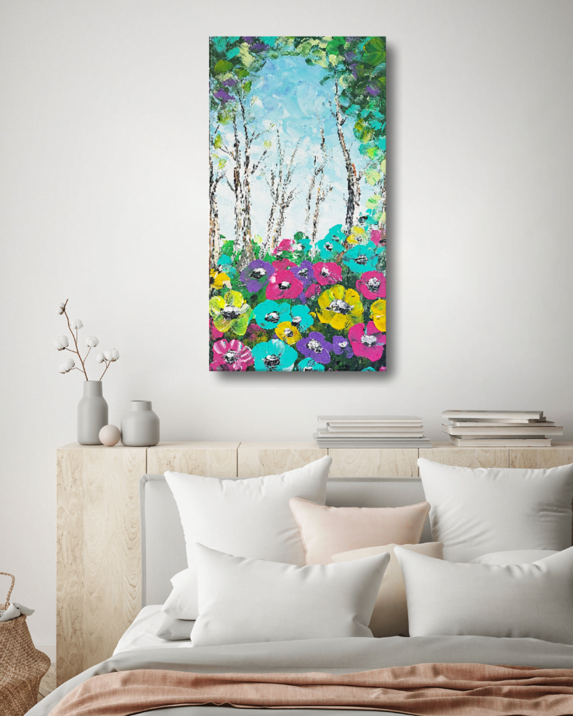 Obraz 155i květiny ručně malovaný originál| | www.lidamiart.cz